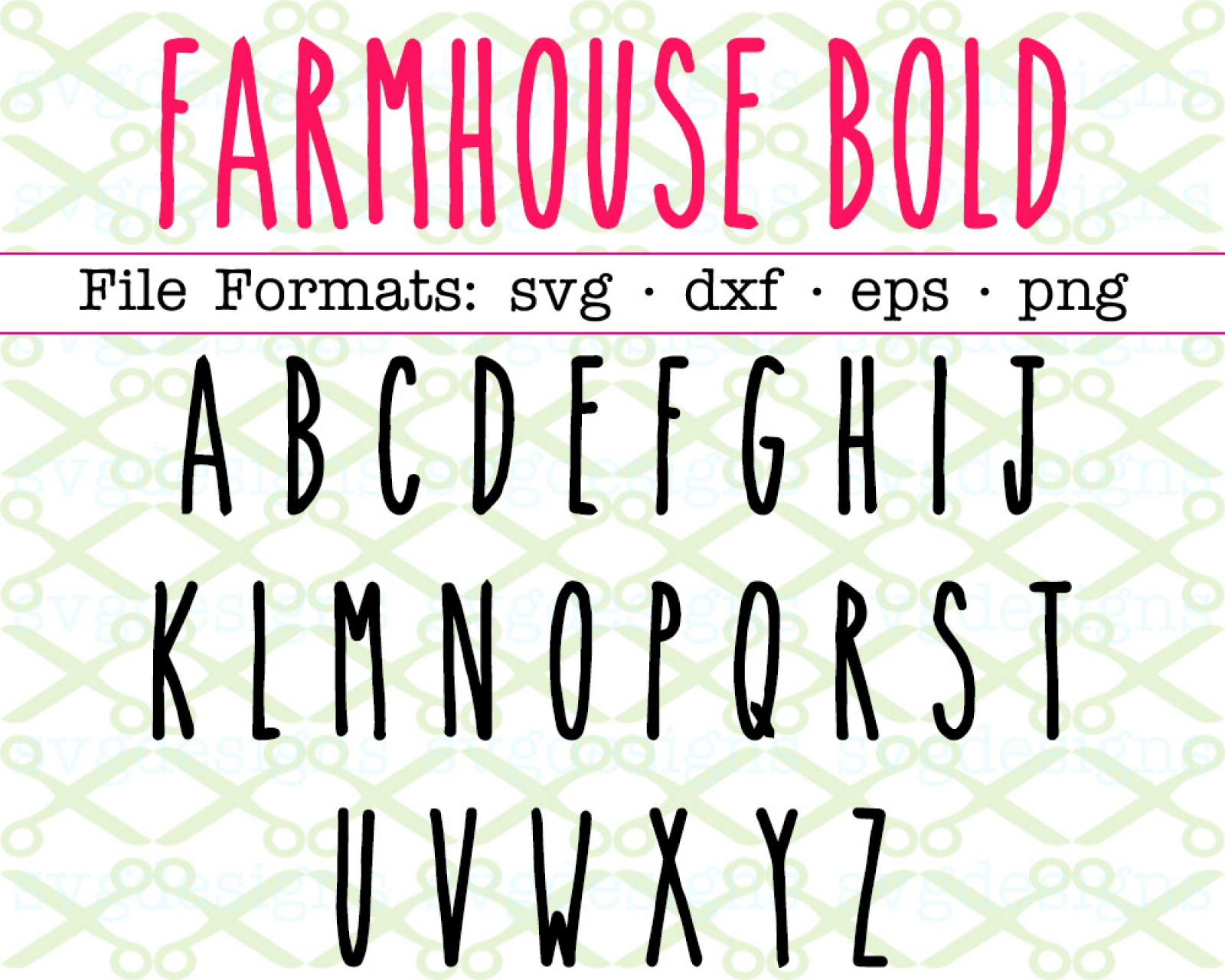 FARMHOUSE BOLD SVG FONT Monogram Font Files For Cricut Silhouette 